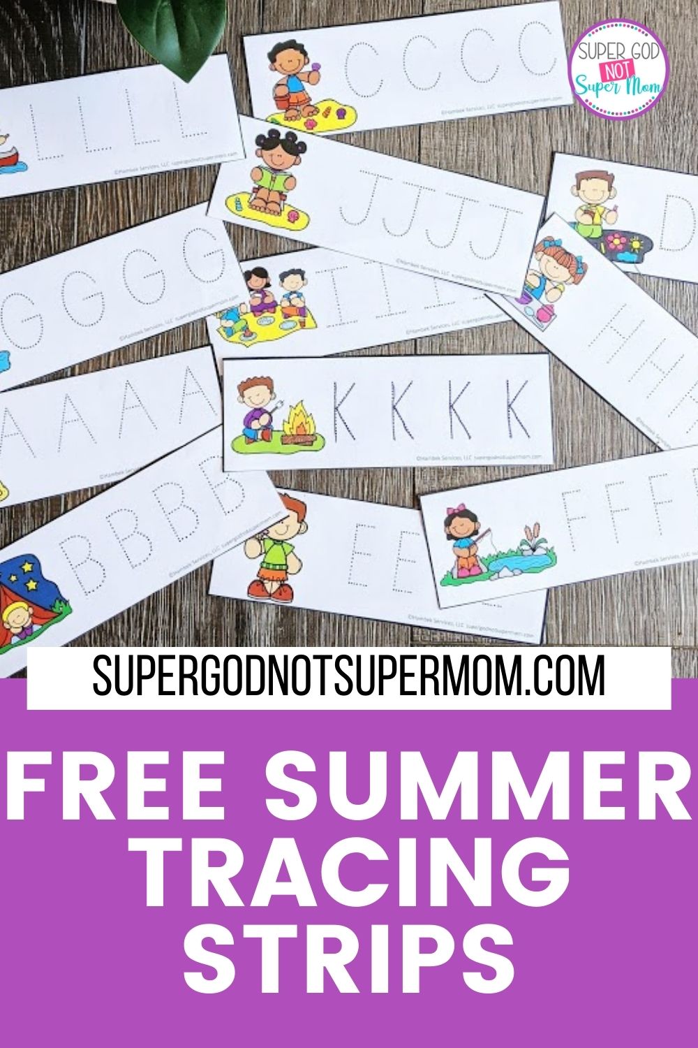 Summer Handwriting Strips - Super God, Not Super Mom